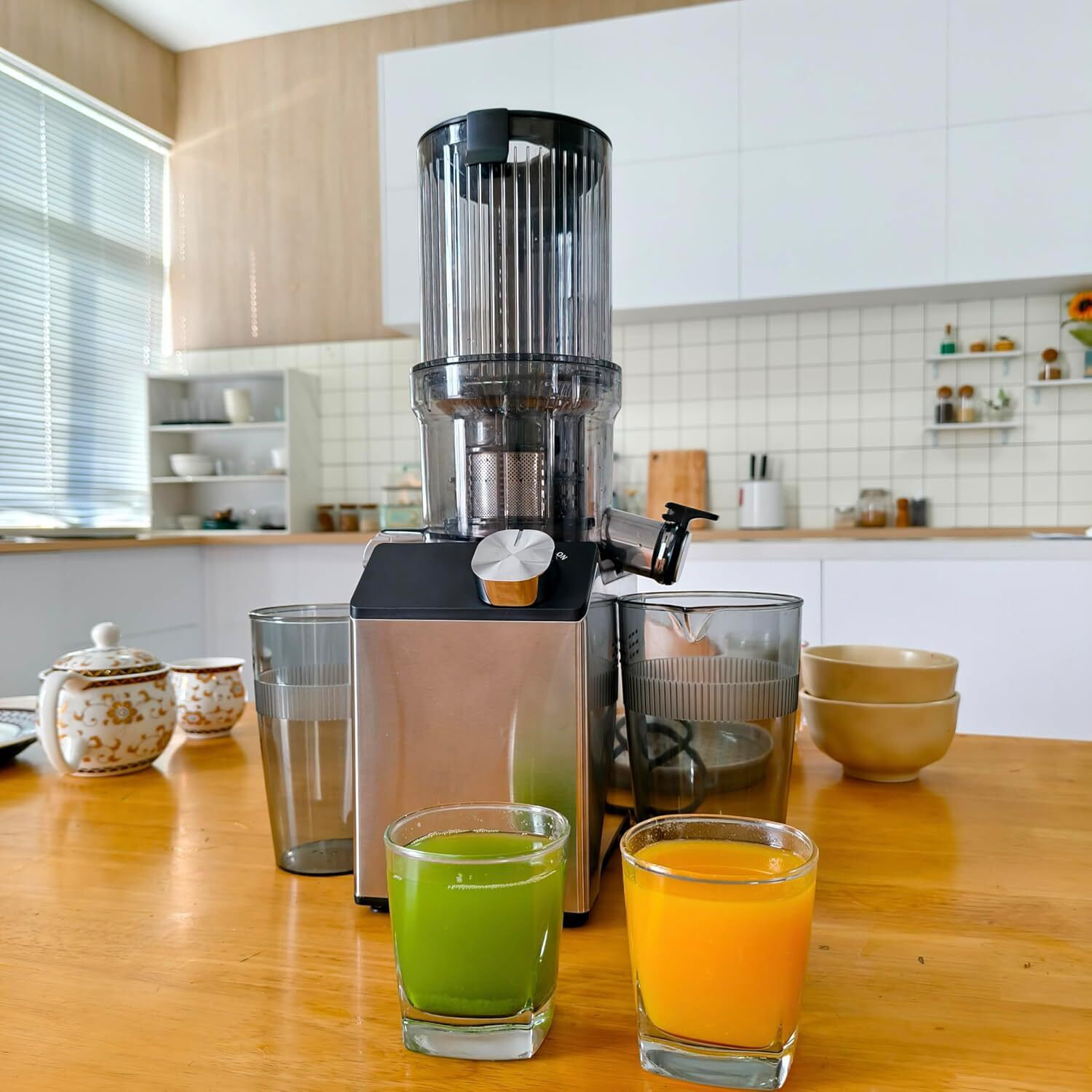 HONGZHIXINXI Stainless Steel Cold Press Juicer—Wide Chute, Slow ...