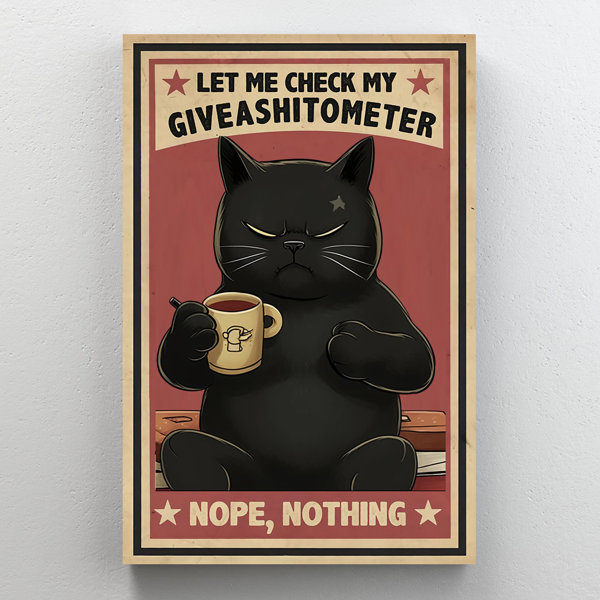 Trinx Black Cat Giveashitometer - 1 Piece Rectangle Grap " Black Cat ...