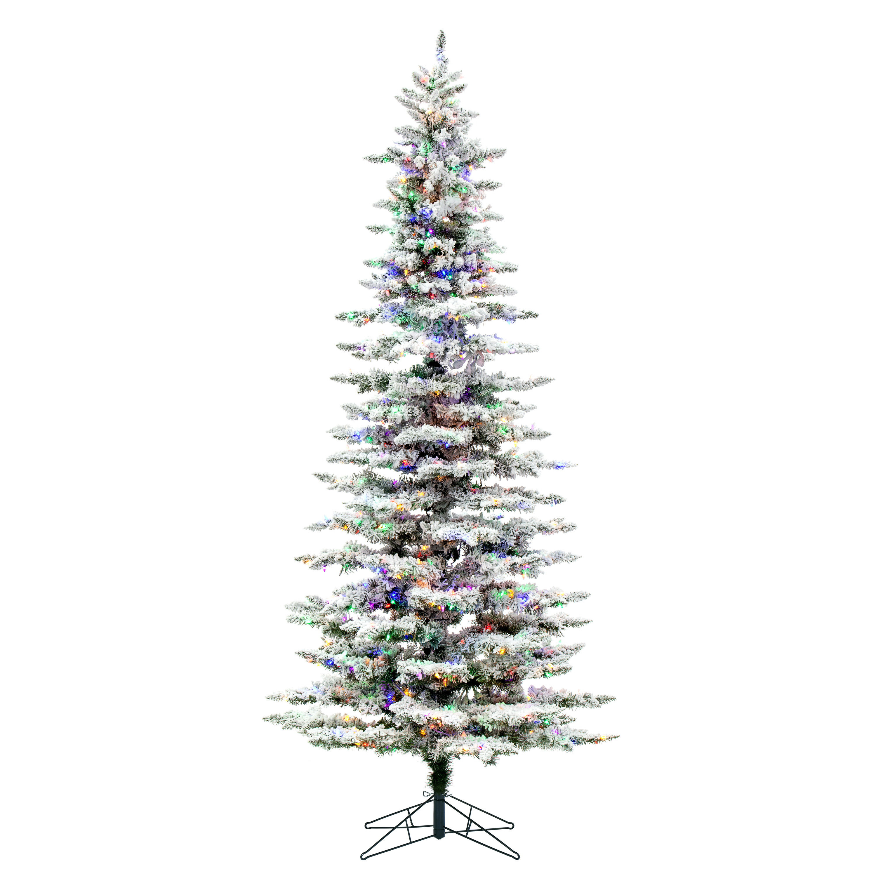 Vickerman Utica Flocked Fir Slim Artificial Christmas Tree & Reviews ...