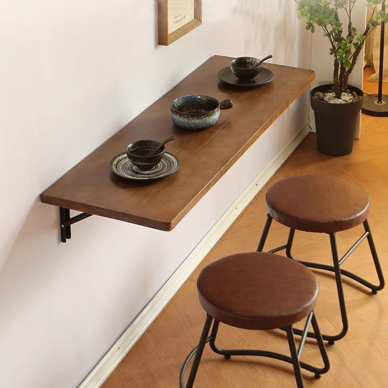 MASMIO Wall Mounted Folding Table,Floating Wall Desk For Small Spaces ...