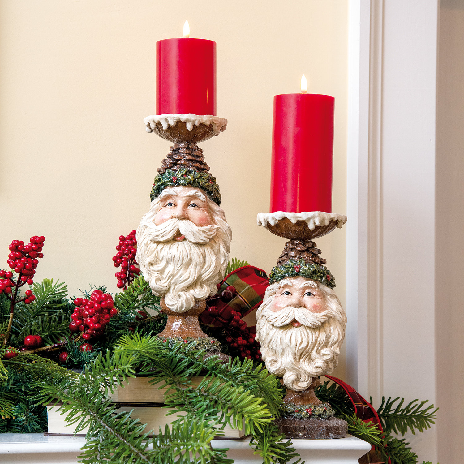 The Holiday Aisle® Santa Face Candleholder Set Of 4 | Wayfair
