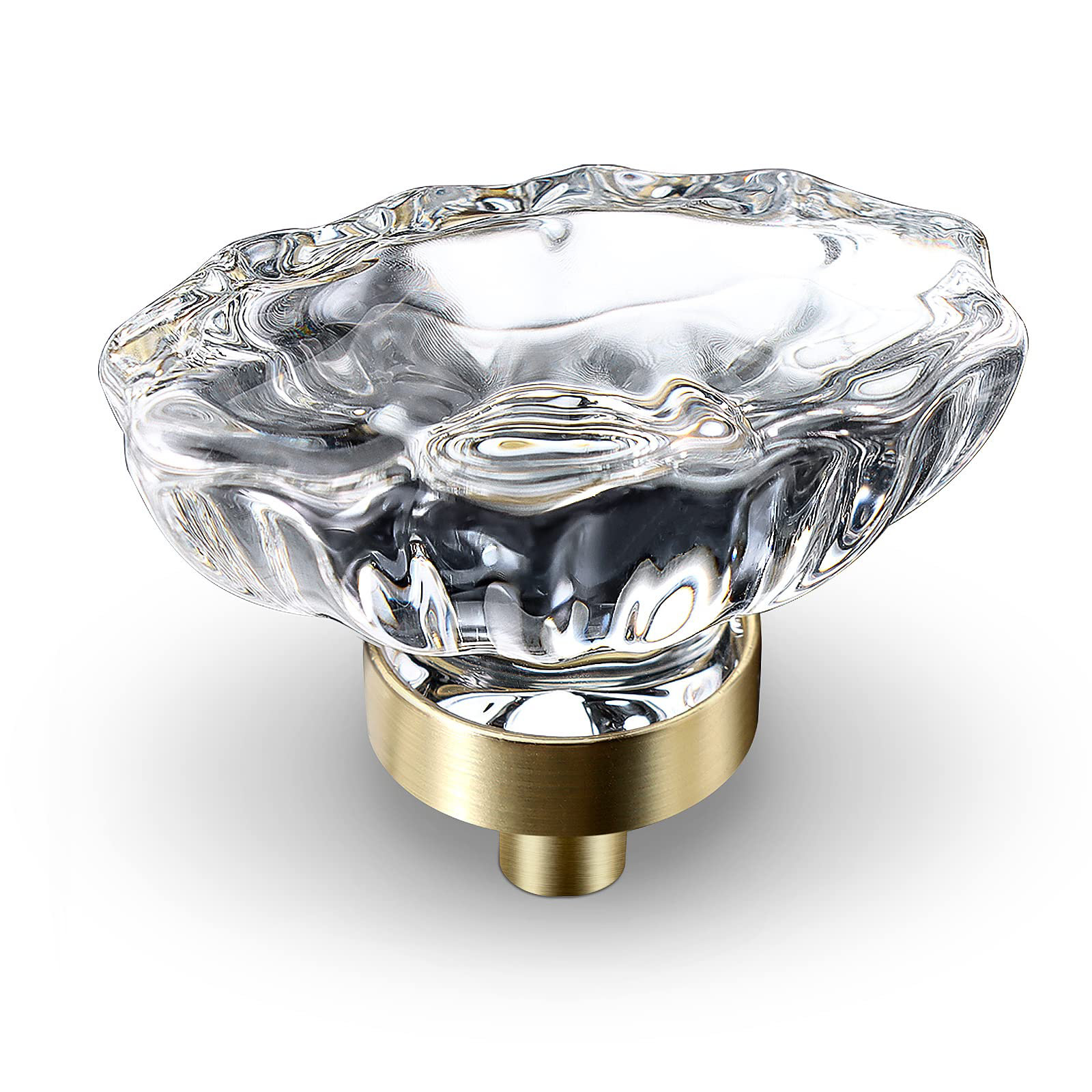 COAHAHA Elegant Crystal Cabinet Knobs - Brass Finish, Retro Oval Design ...