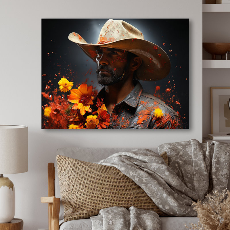 Red Barrel Studio® Western Cowboy Pointillism Portrait I - Western ...