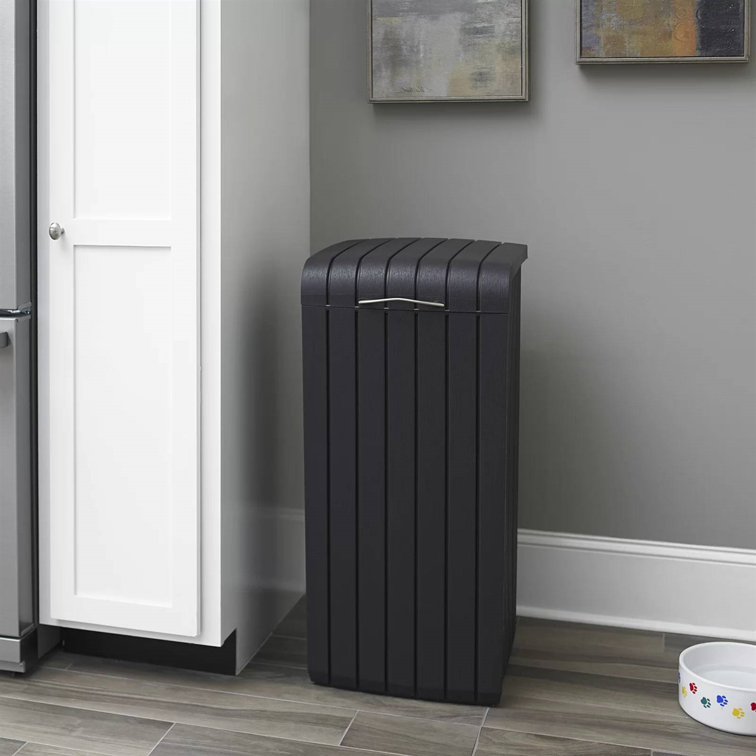 F4 Heavy Duty Plastic 30-Gallon Kitchen Trash Can With Easy Open Lid In ...