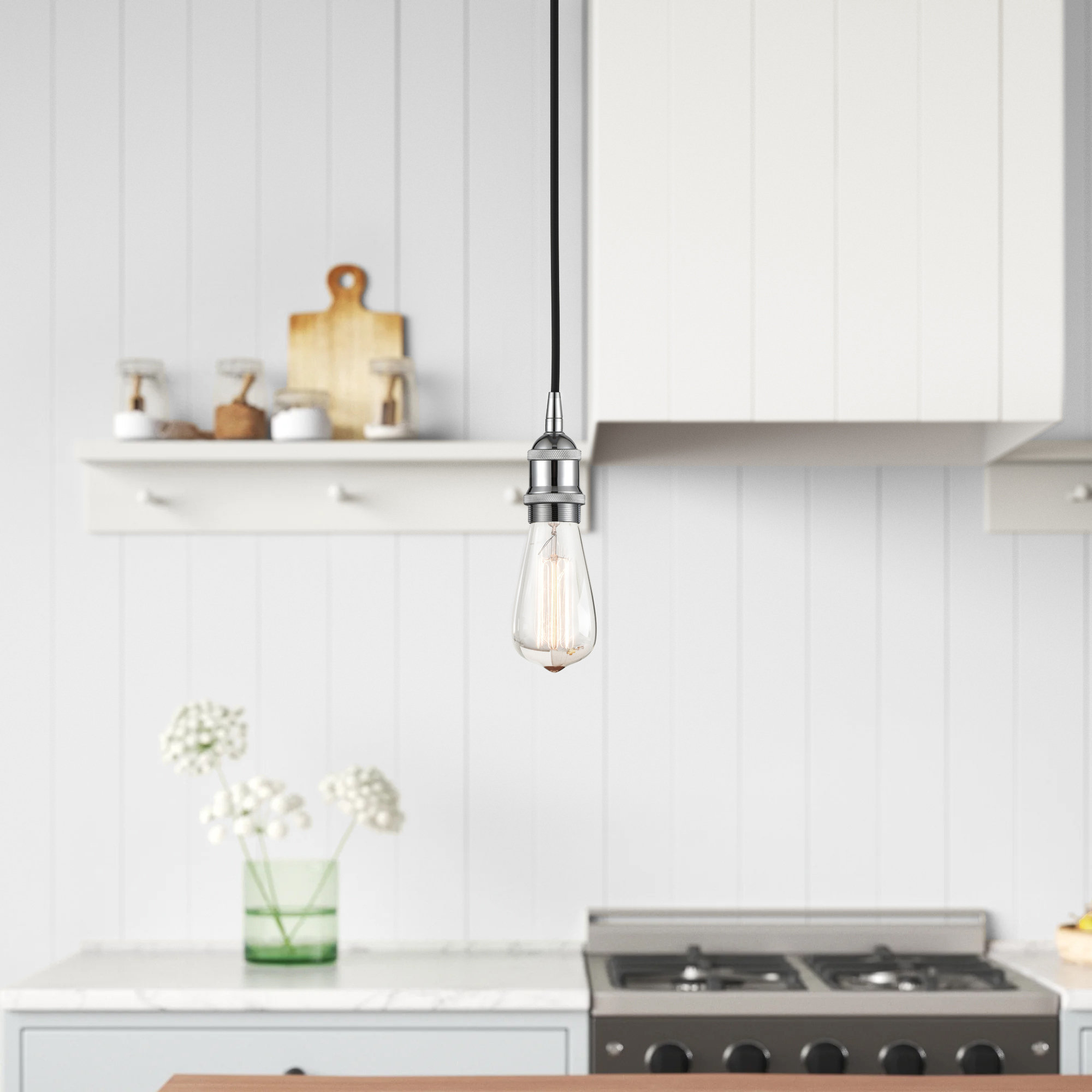 Sand & Stable™ Waterville 1 - Light Single Bulb Pendant & Reviews | Wayfair