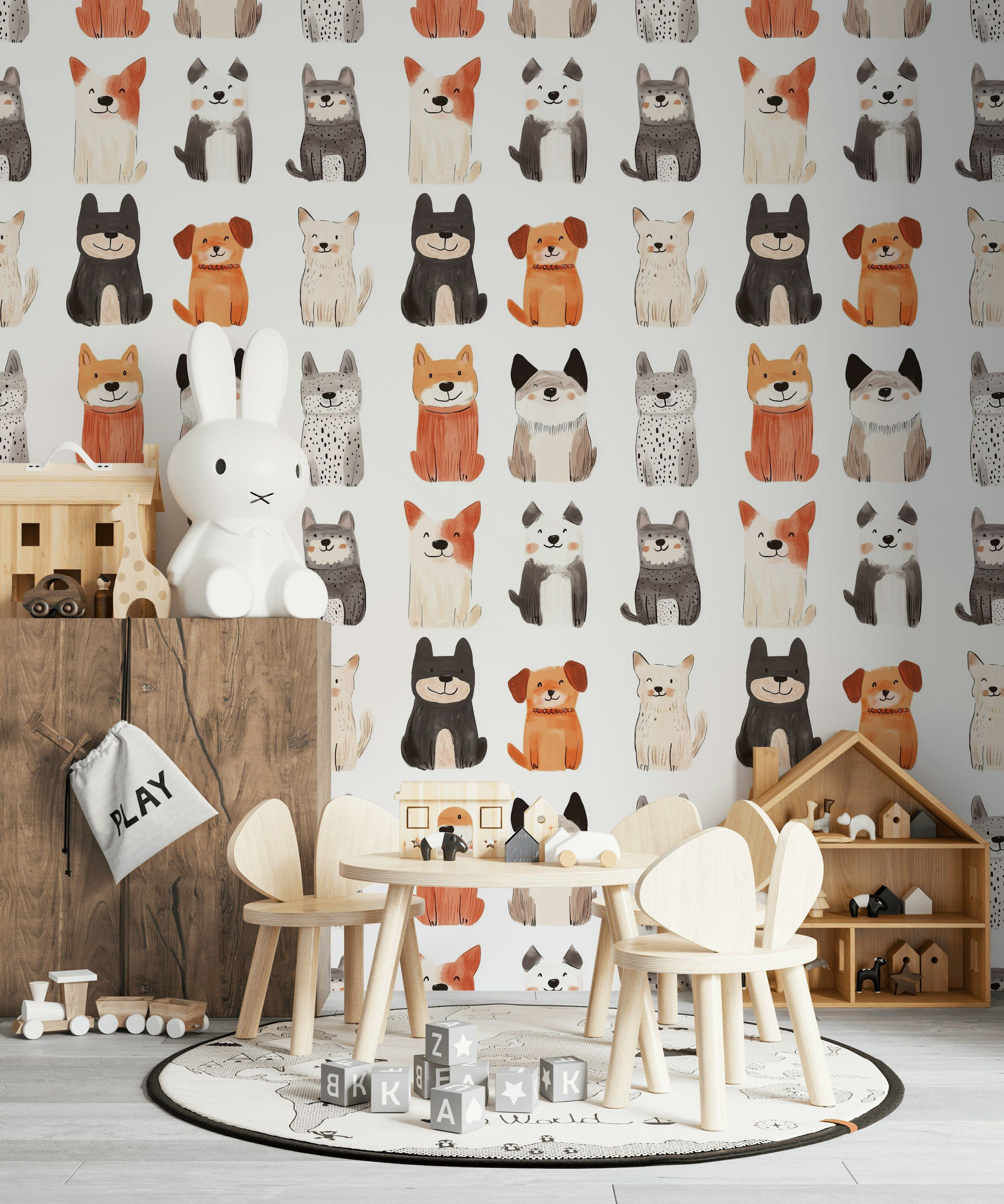Peel And Stick Dog Wallpaper