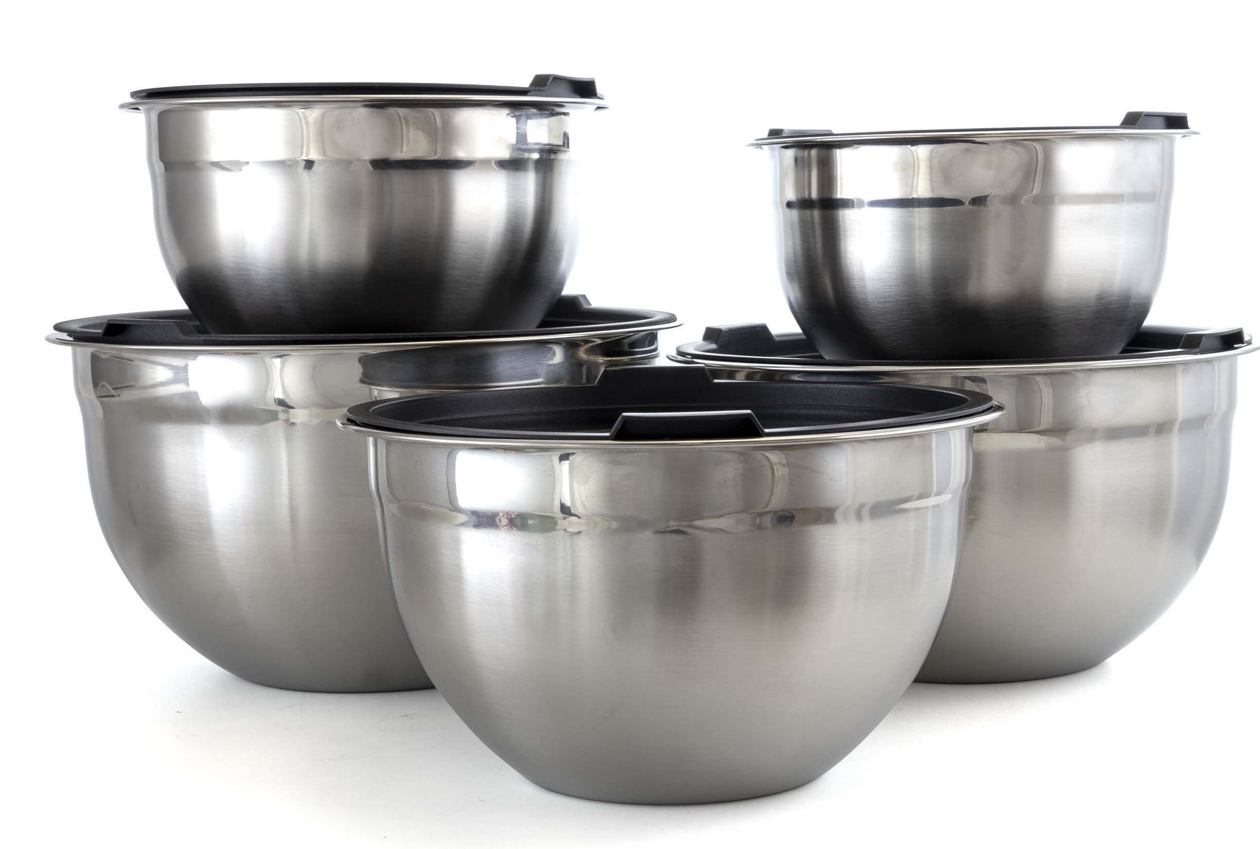 Mega Chef Multipurpose Stackable 10 Piece Stainless Steel Mixing Bowl ...