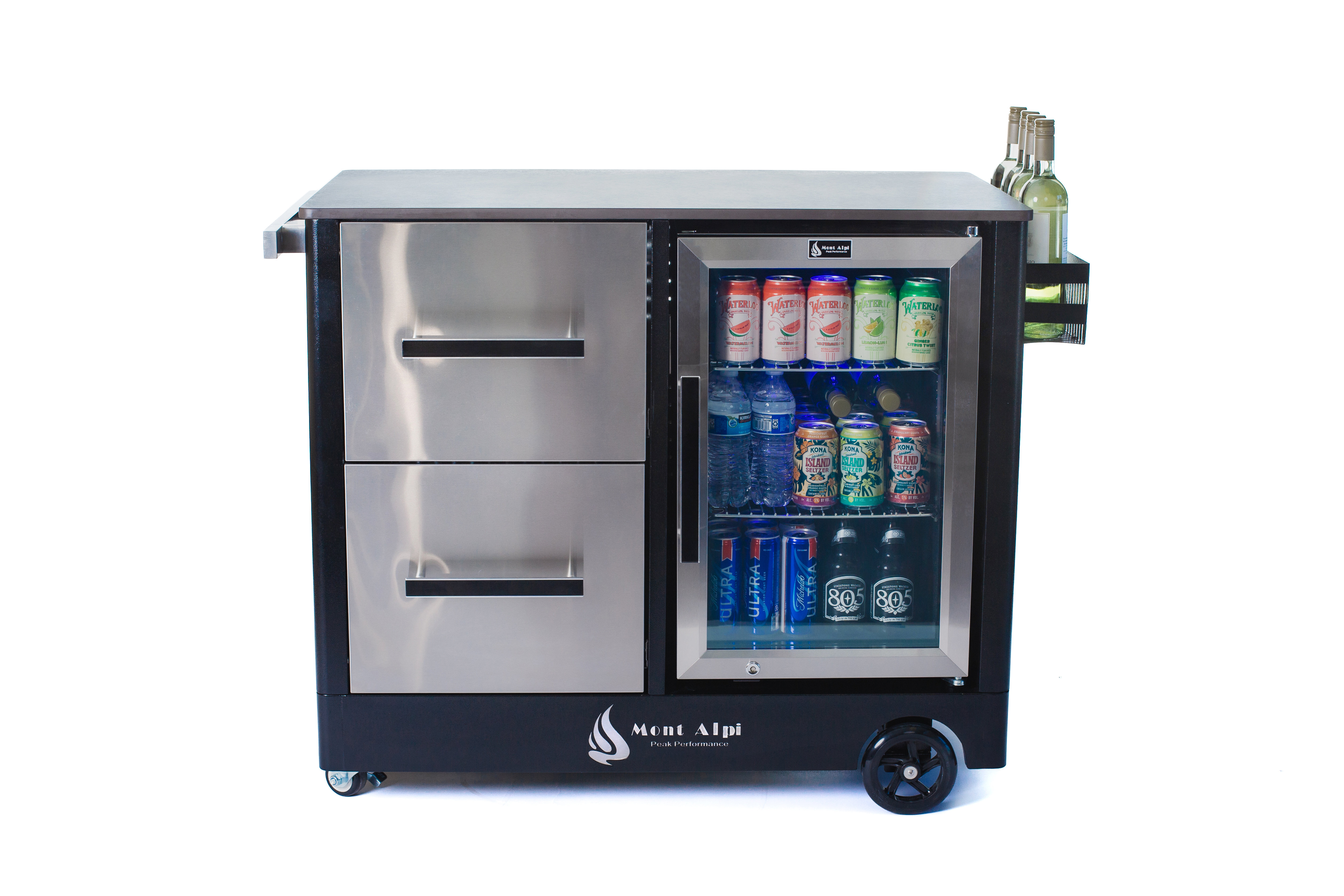 Mont Alpi Large Prep Cart Outdoor Bar Patio Kitchen Island Table Mobile ...