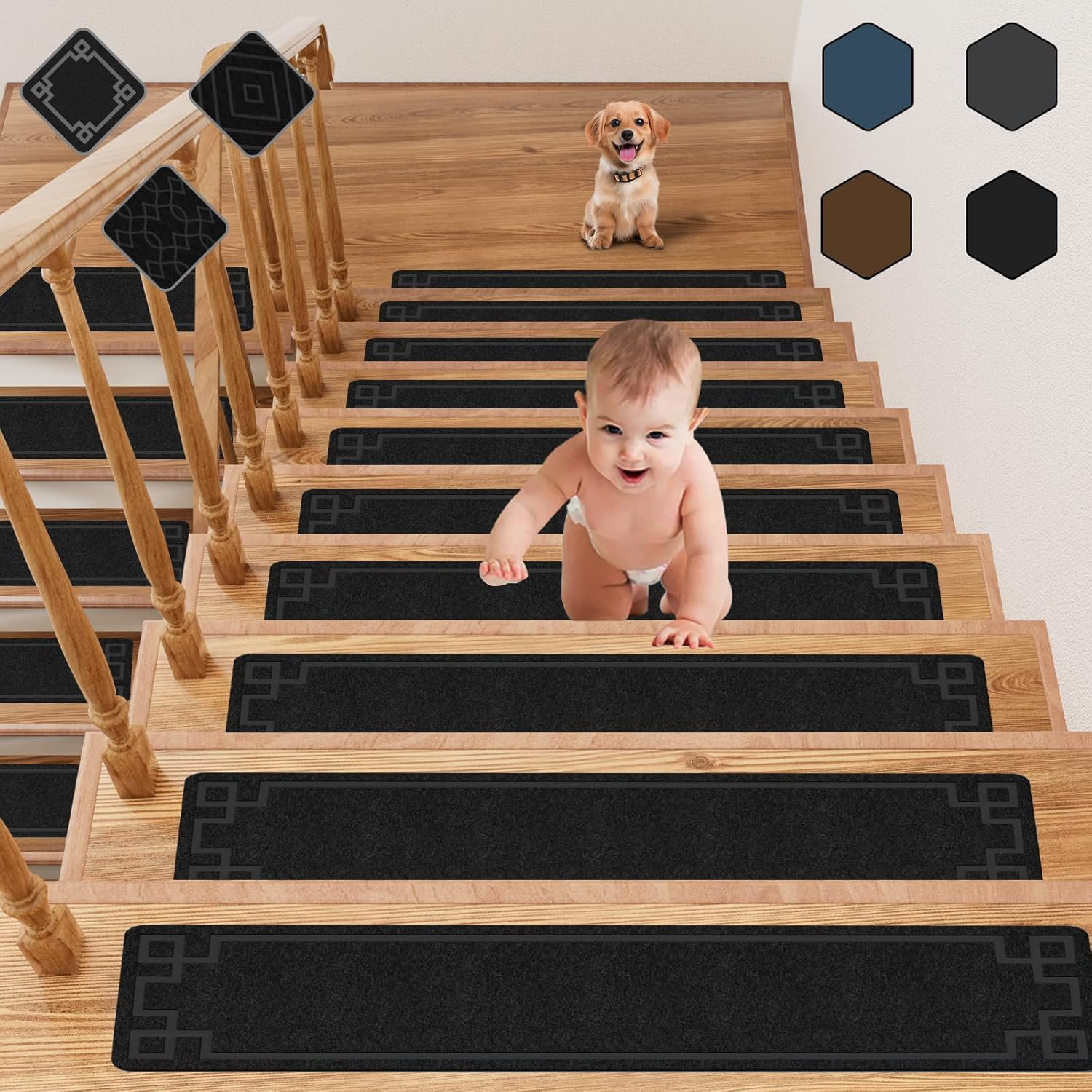 Latitude Run® Stair Treads For Wooden Steps,15 Pack 30" X 8" Non Slip ...