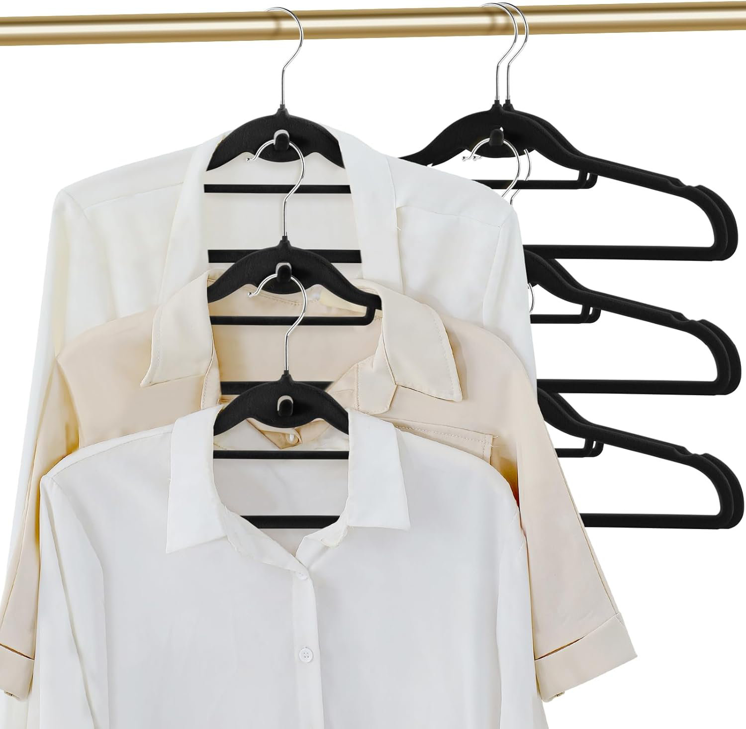 Rebrilliant Premium Hangers With 360° Swivel Hook - Slim Stackable Non ...