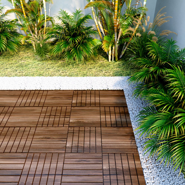Symple Stuff Swofford 12" X 12" Wood Deck Tile & Reviews | Wayfair