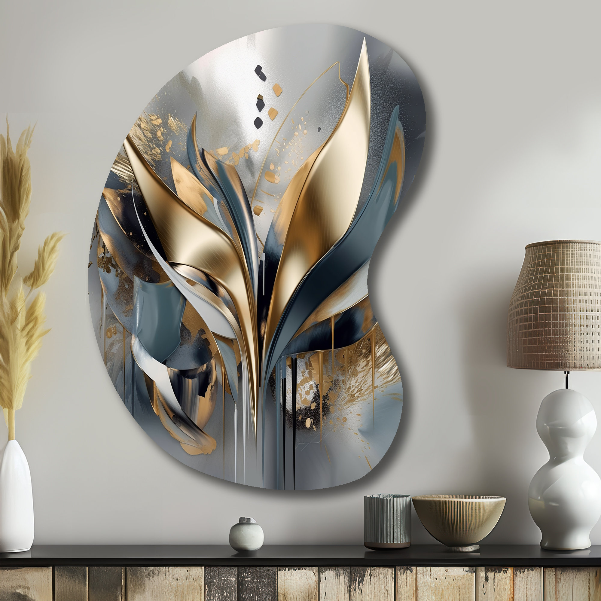 Design Art Abstract Shapes And Lines IV - Abstract Marble Boom Shape ...