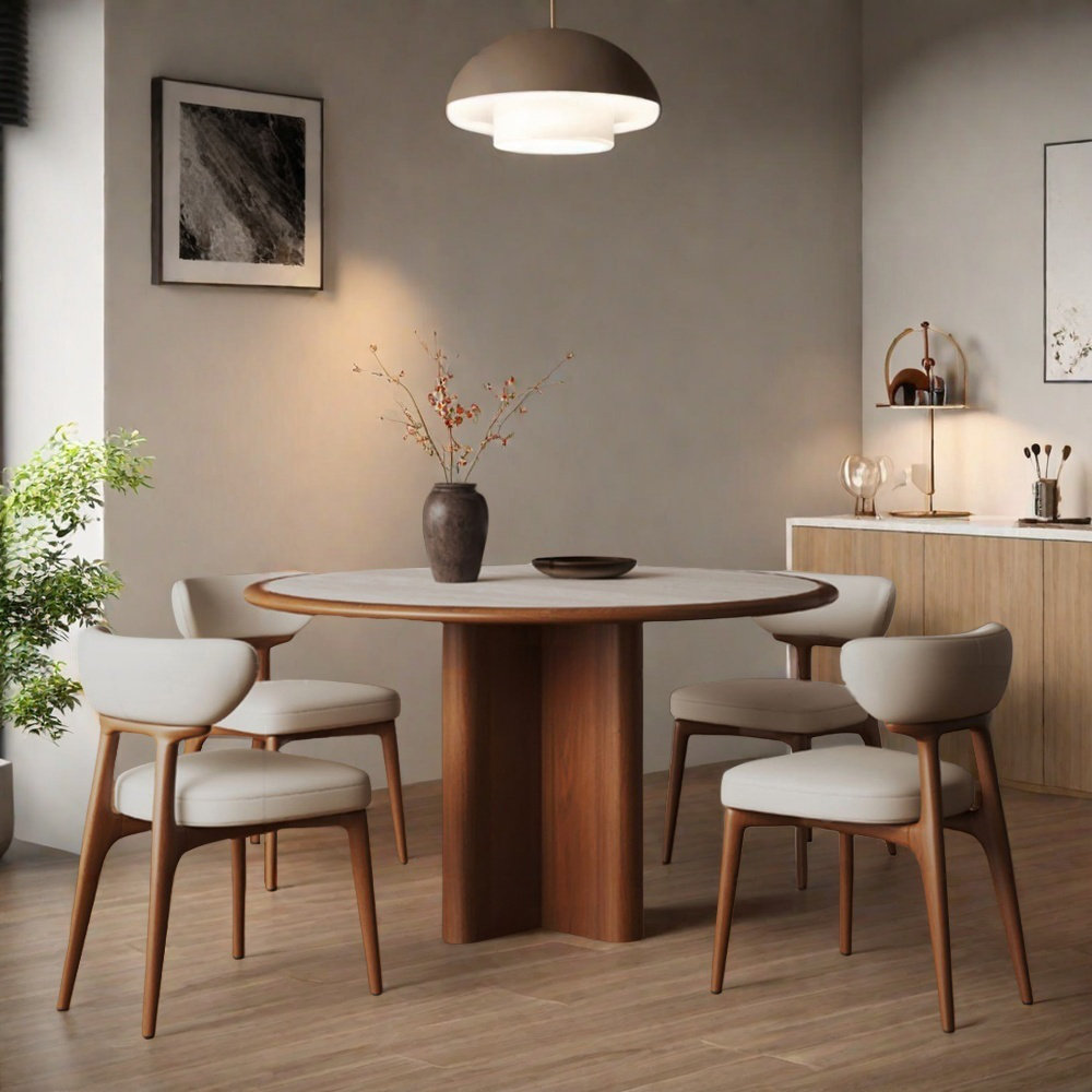 dinlin home Cave stone slab round dining table set - Wayfair Canada