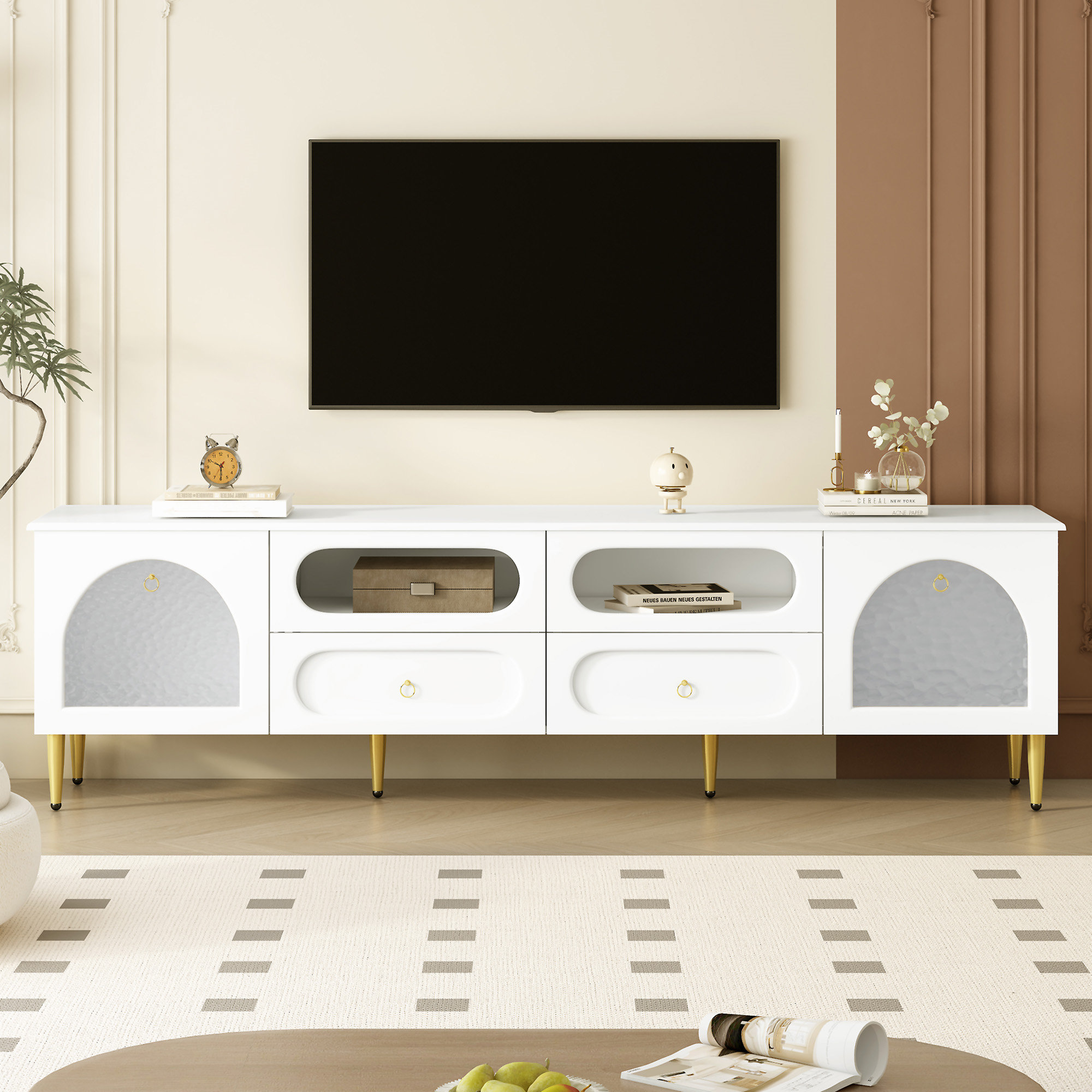 Mercer41 VIBE HAUS 78.8'' Retro TV Stand | Wayfair