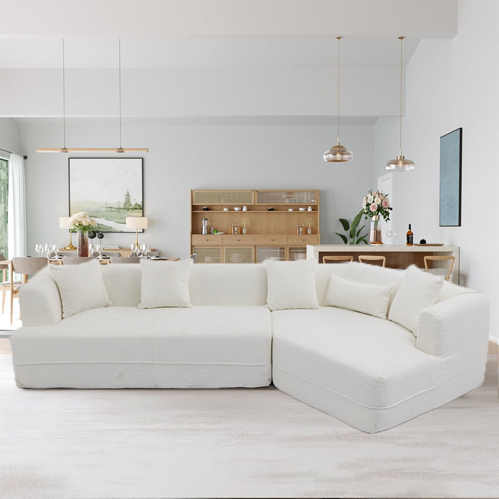 Latitude Run® 125" Modular Sectional Sofa,L-Shaped Minimalist Down ...