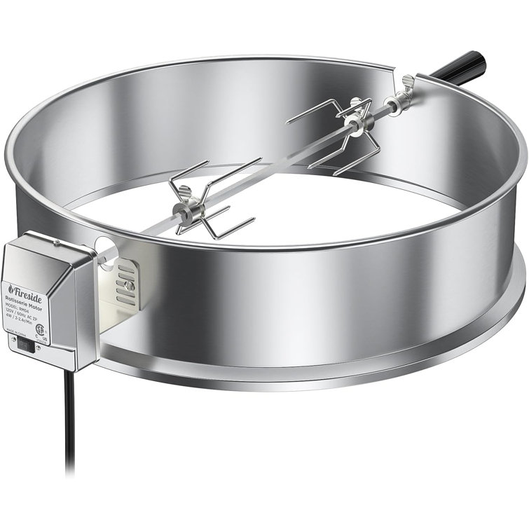TURBRO Stainless Steel Rotisserie Ring Kit for 22 Inch Charcoal Kettle ...
