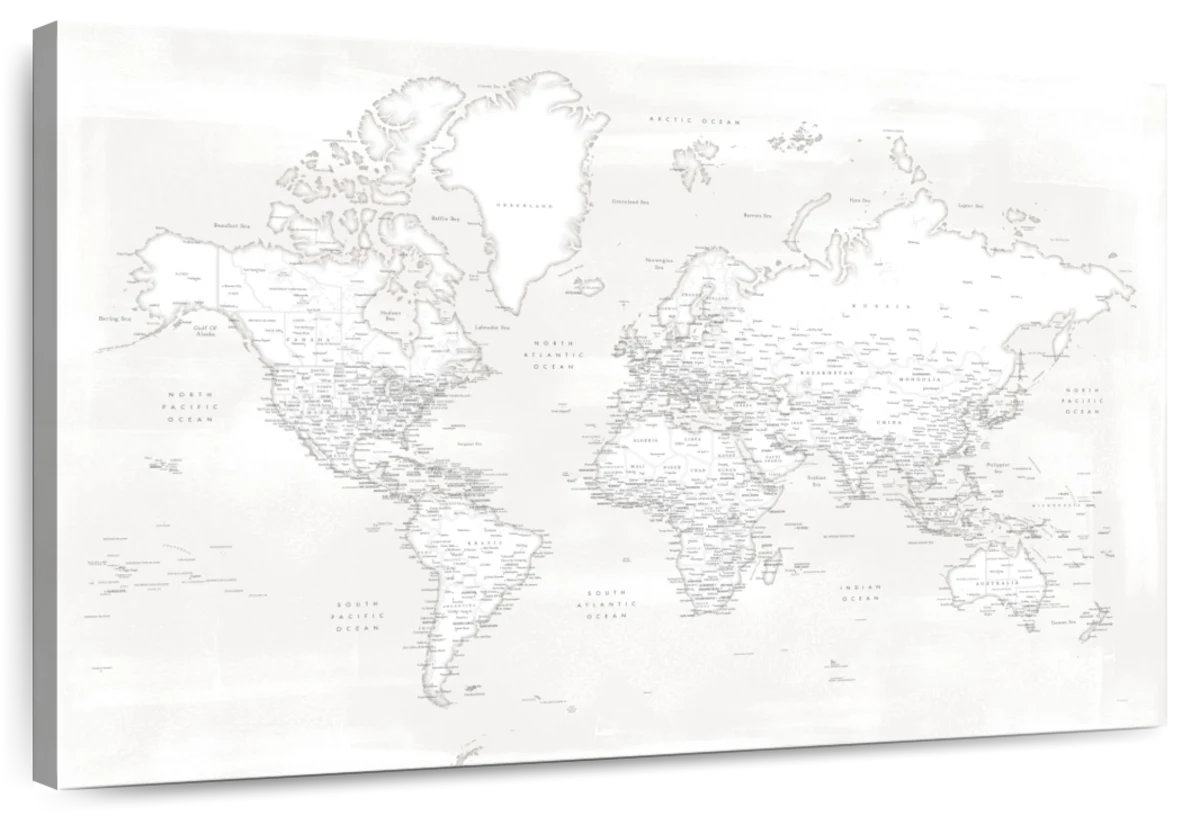 Breakwater Bay Aliaz Detailed World Map Maeli White I - Wayfair Canada