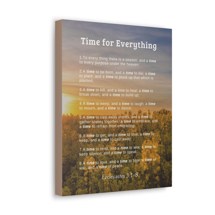 Trinx Time For Everything Ecclesiastes 3:1-8 Bible Verse On Canvas ...
