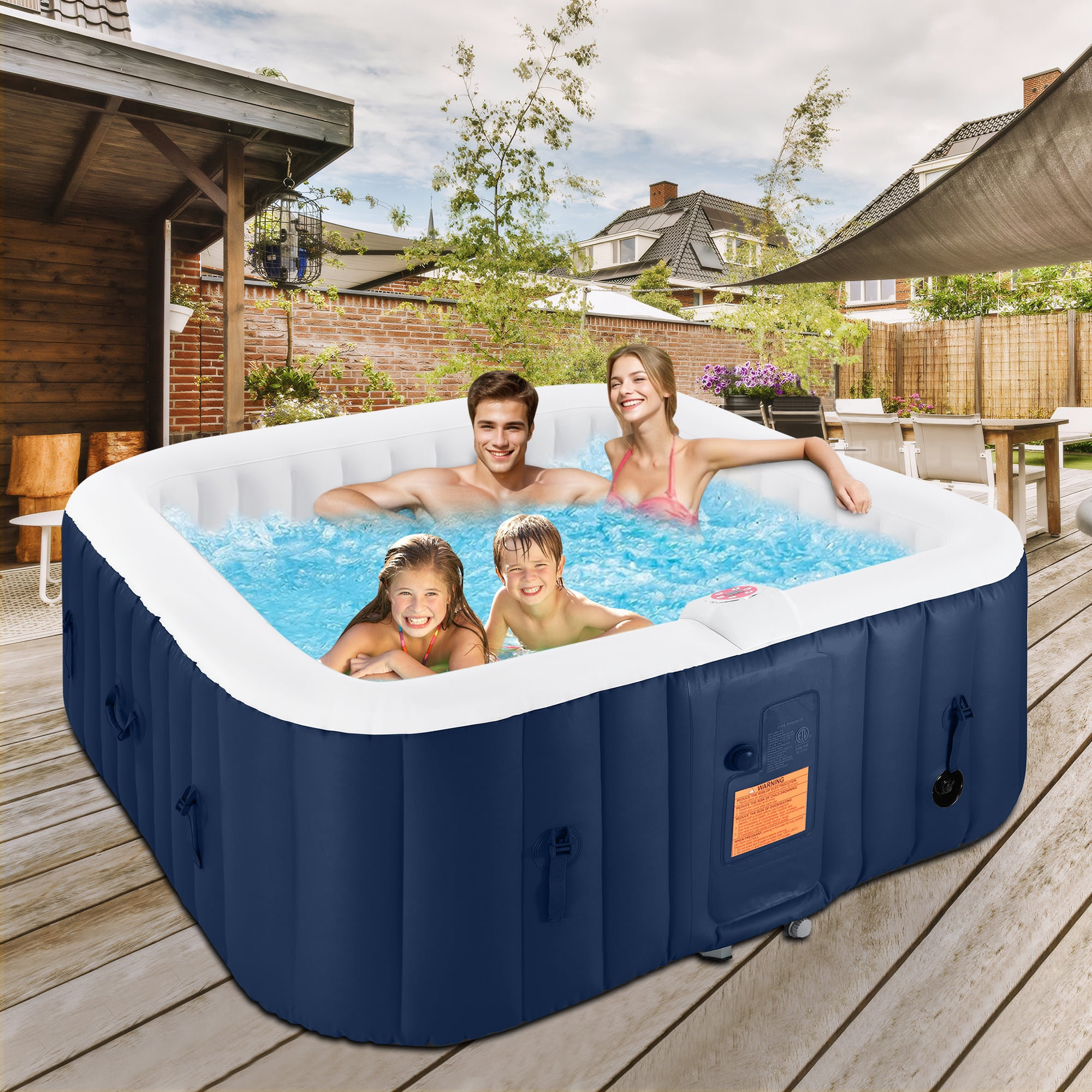 IYofe 130 - Jet Polyvinyl Chloride (PVC) Square Inflatable Hot Tub ...
