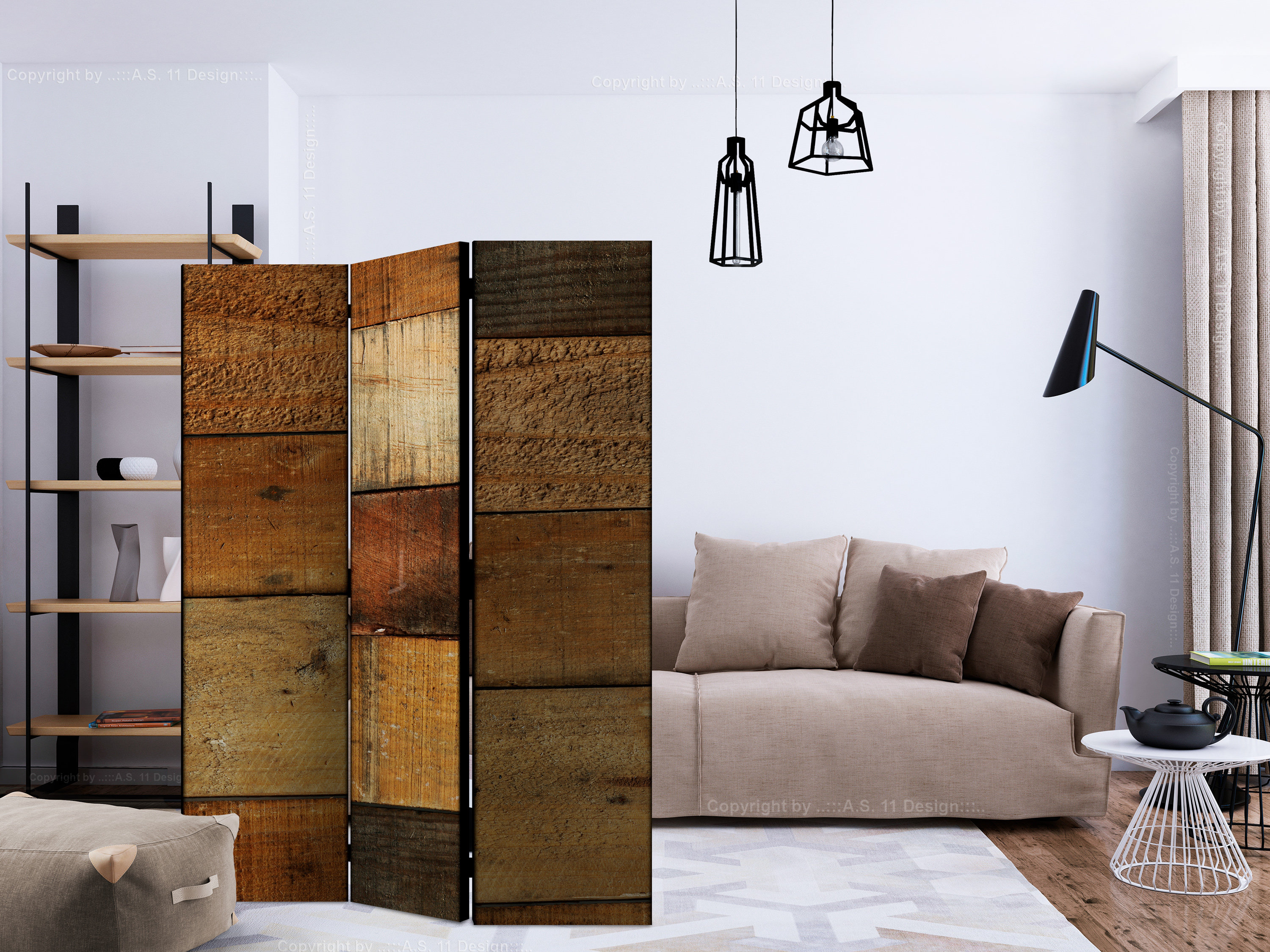 East Urban Home Room Divider - Wooden Textures [Room Dividers ...