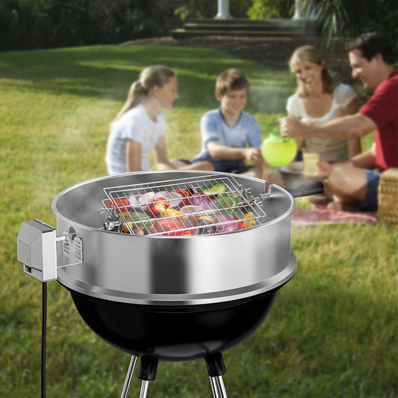 TURBRO Flat Rotisserie Basket, 304 Stainless Steel, Universal Grill ...