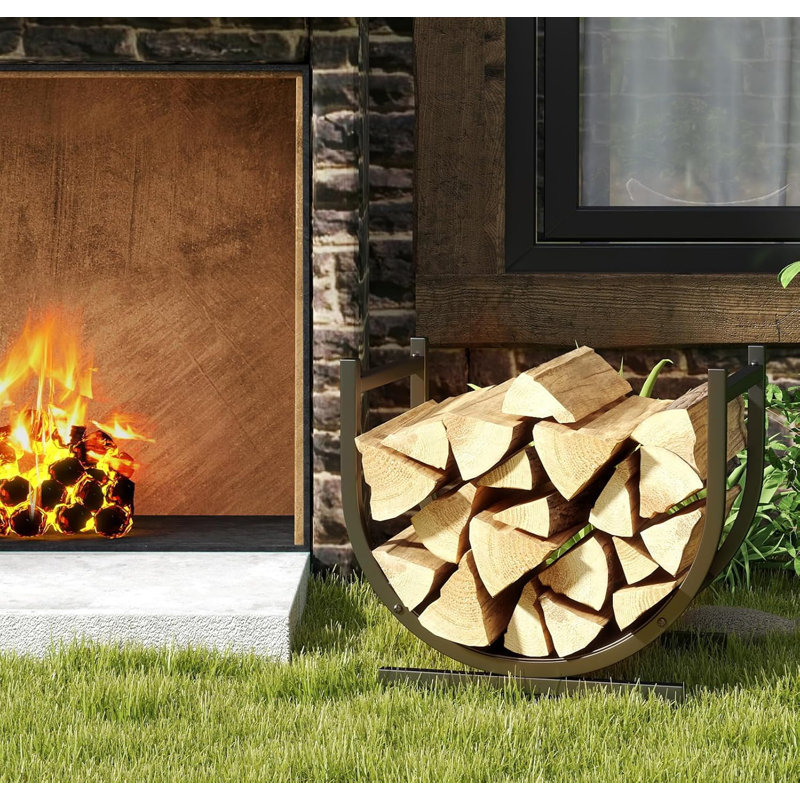 Latitude Run® Small Decorative Indoor/Outdoor Firewood Racks Fireside ...