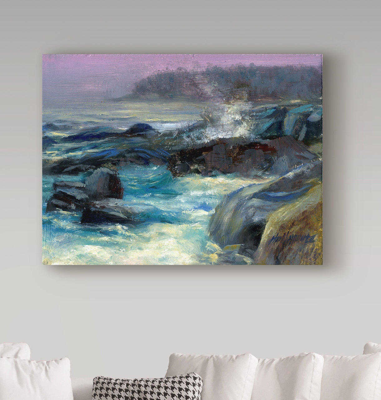 Trademark Fine Art 'Gull Cove Monhegan Island' Acrylic Painting Print ...