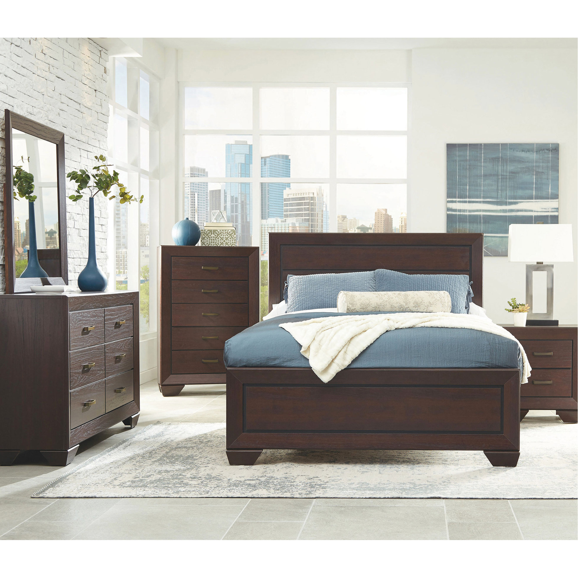 Lark Manor King Panel Bed In Dark , Structured , Classic Look, Slatted ...