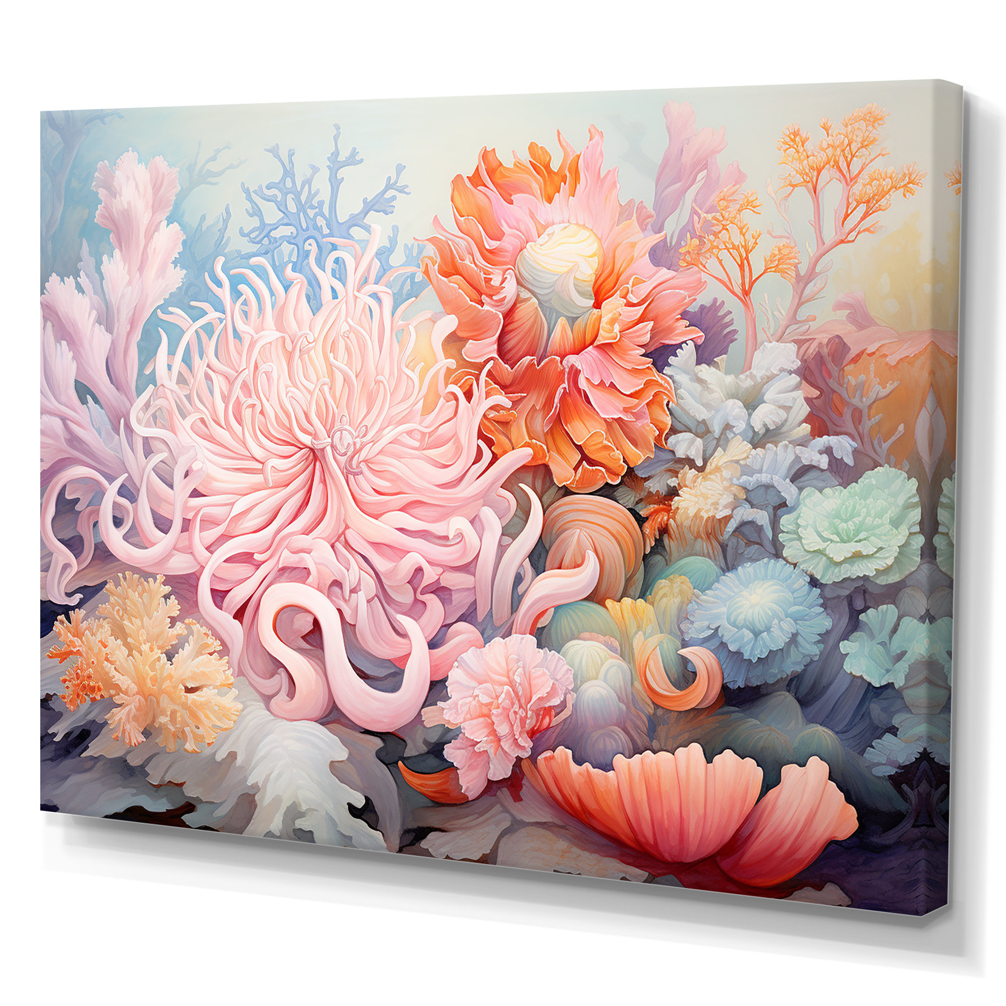 Highland Dunes Pink Anemone Symphony Framed On Canvas Print | Wayfair