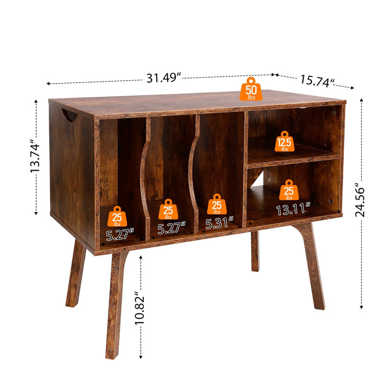 Corrigan Studio® Large Record Player Stand with Vinyl Record Storage ...