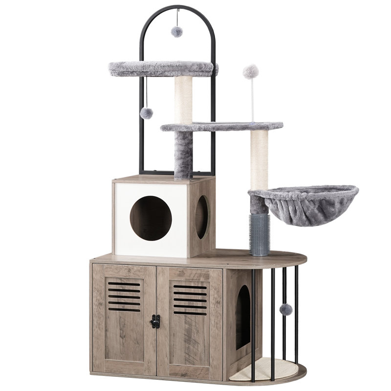 Archie & Oscar™ Fisk 57'' Tall Cat Tree with Litter Box Enclosure ...