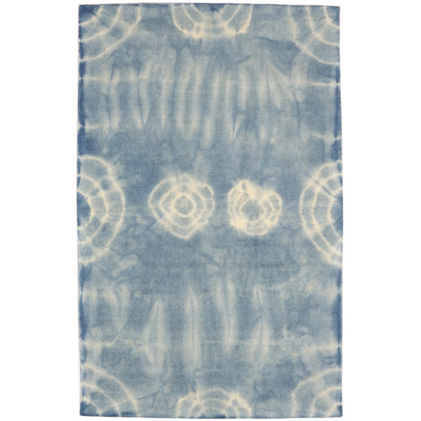 Breakwater Bay Hajari Handmade Hand Tufted Wool Blue Rug | Wayfair