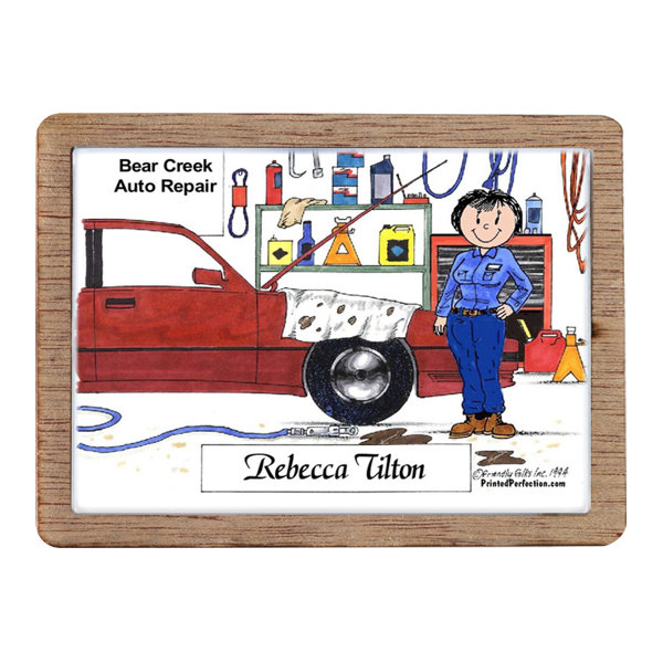 Printed Perfection Personalized Auto Mechanic - Female Wooden Magnet ...