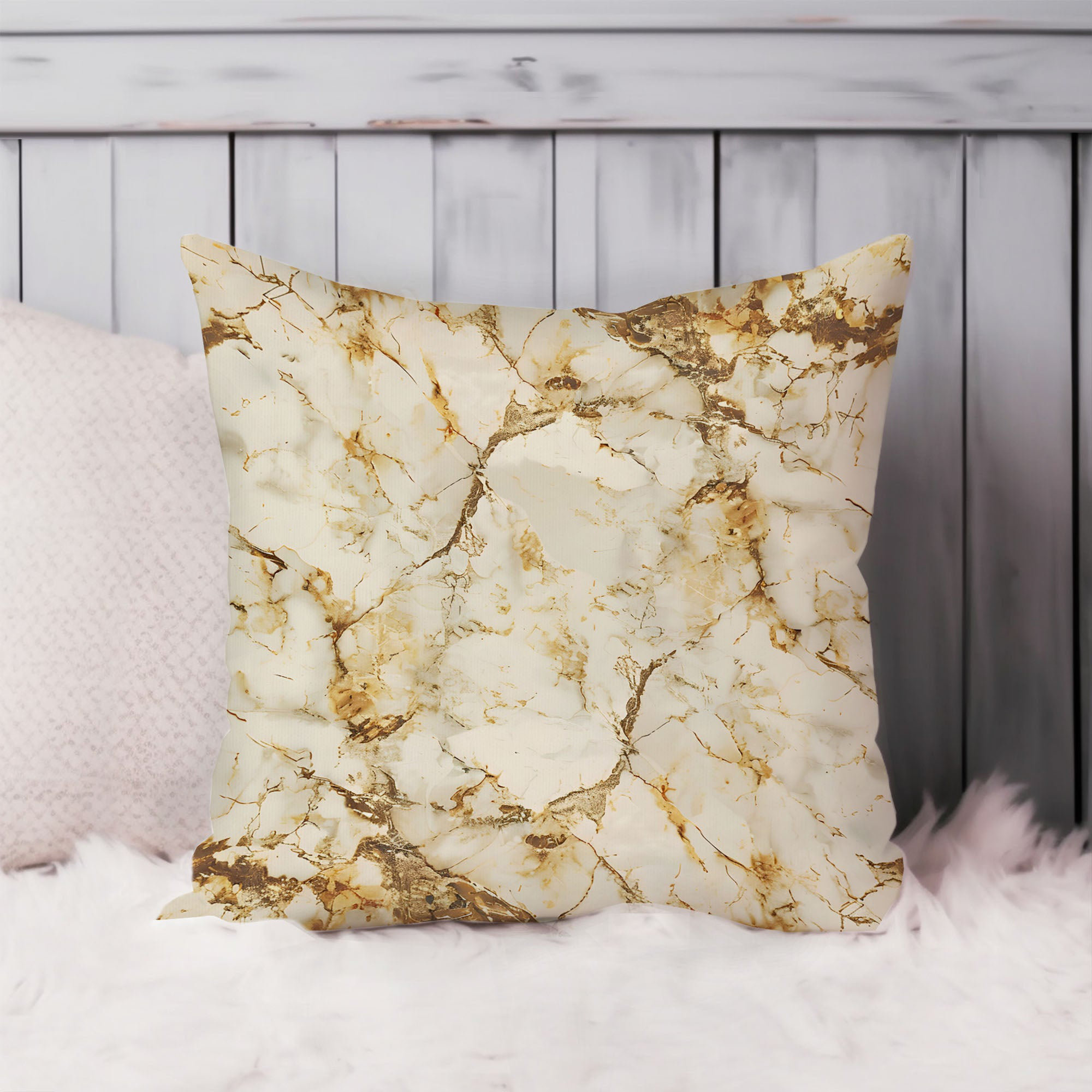 Ethan Taylor Abstract Golden Geode Crystals Marble VII Modern | Wayfair