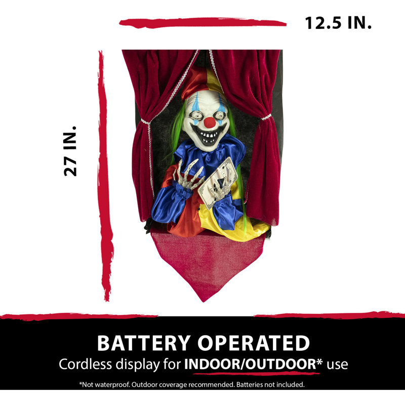Haunted Hill Farm Hanging Clown Prop with Lights and Sound & Reviews ...