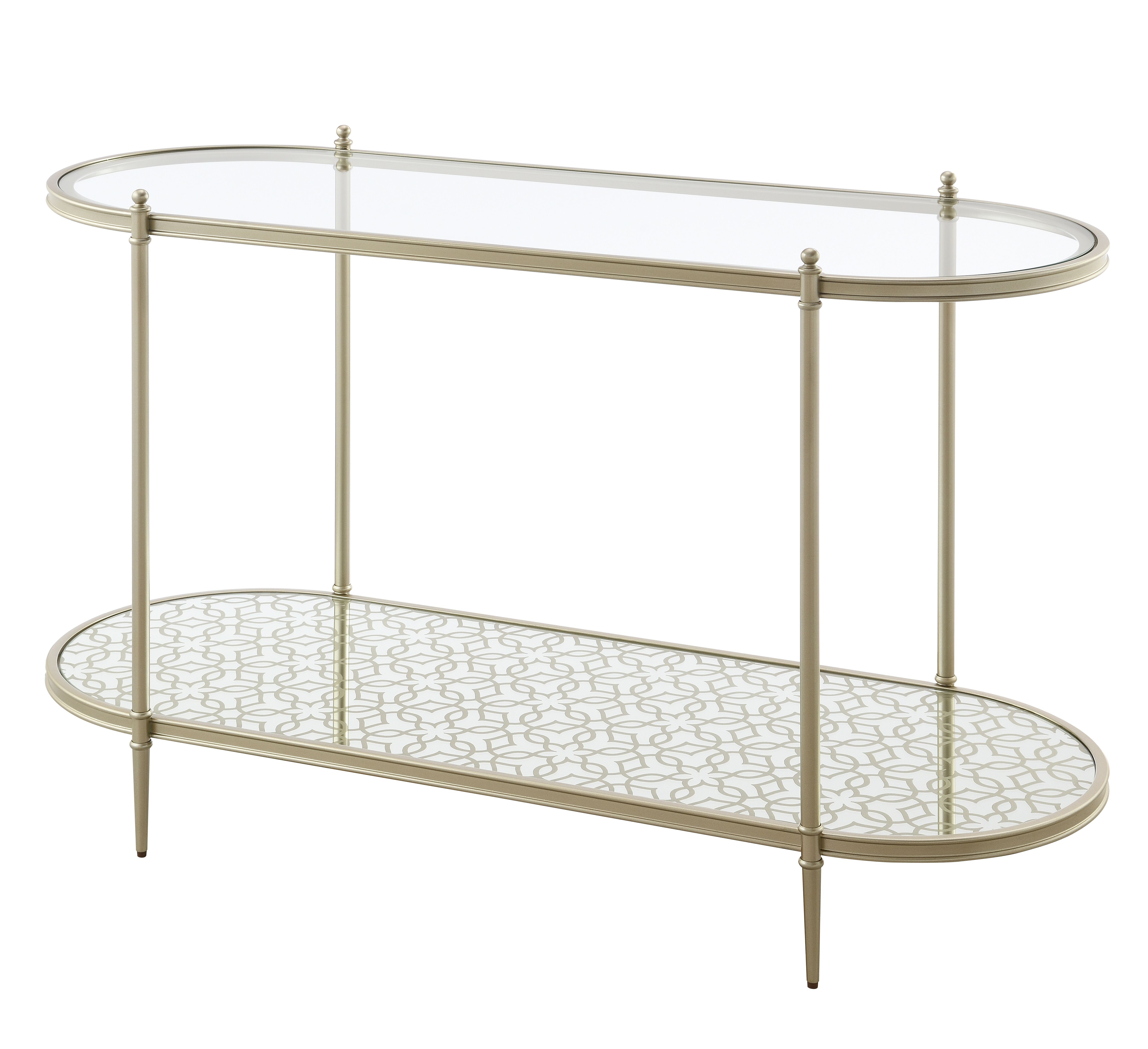 Rosdorf Park Lagreera Contemporary Oval Sofa Table with Glass Top in ...
