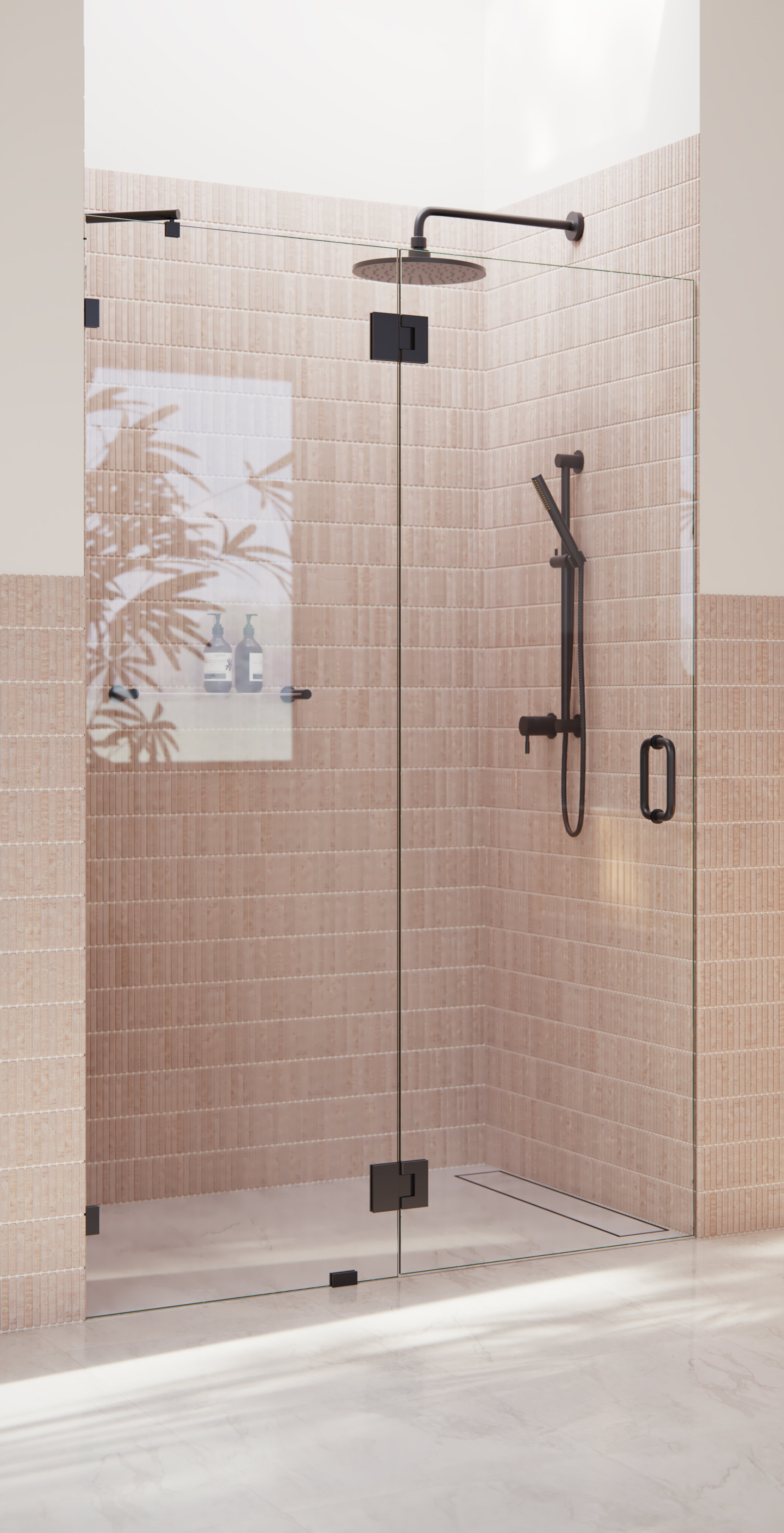 Glass Warehouse Halo 48 in. x 78 in. Frameless Glass Hinge Shower Door ...