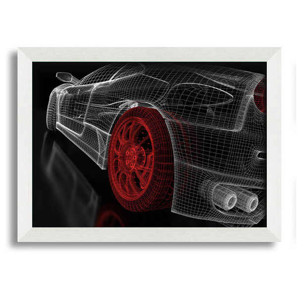 Latitude Run Dorrianne Wireframe Ferrari 2 - Single Picture Frame Art ...