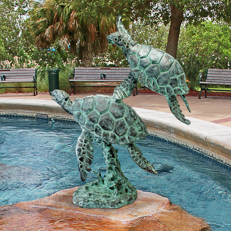 Design Toscano Sea Turtle Cast Bronze Garden Statue | Wayfair