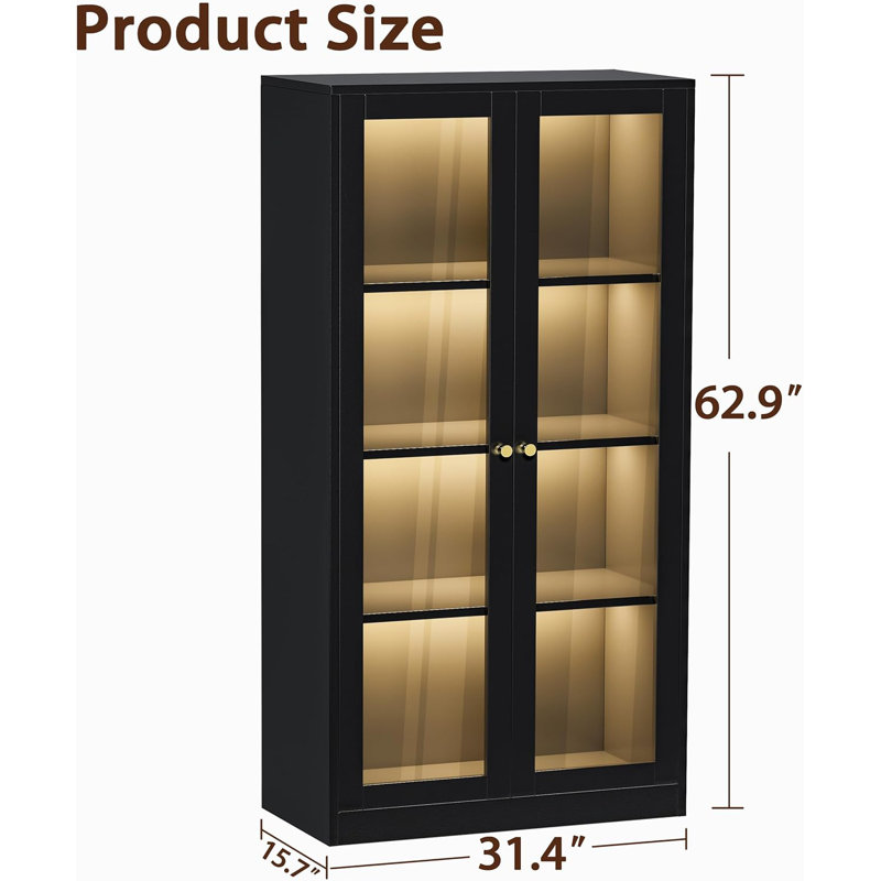 Wrought Studio™ Display Cabinet with LED Light | Wayfair