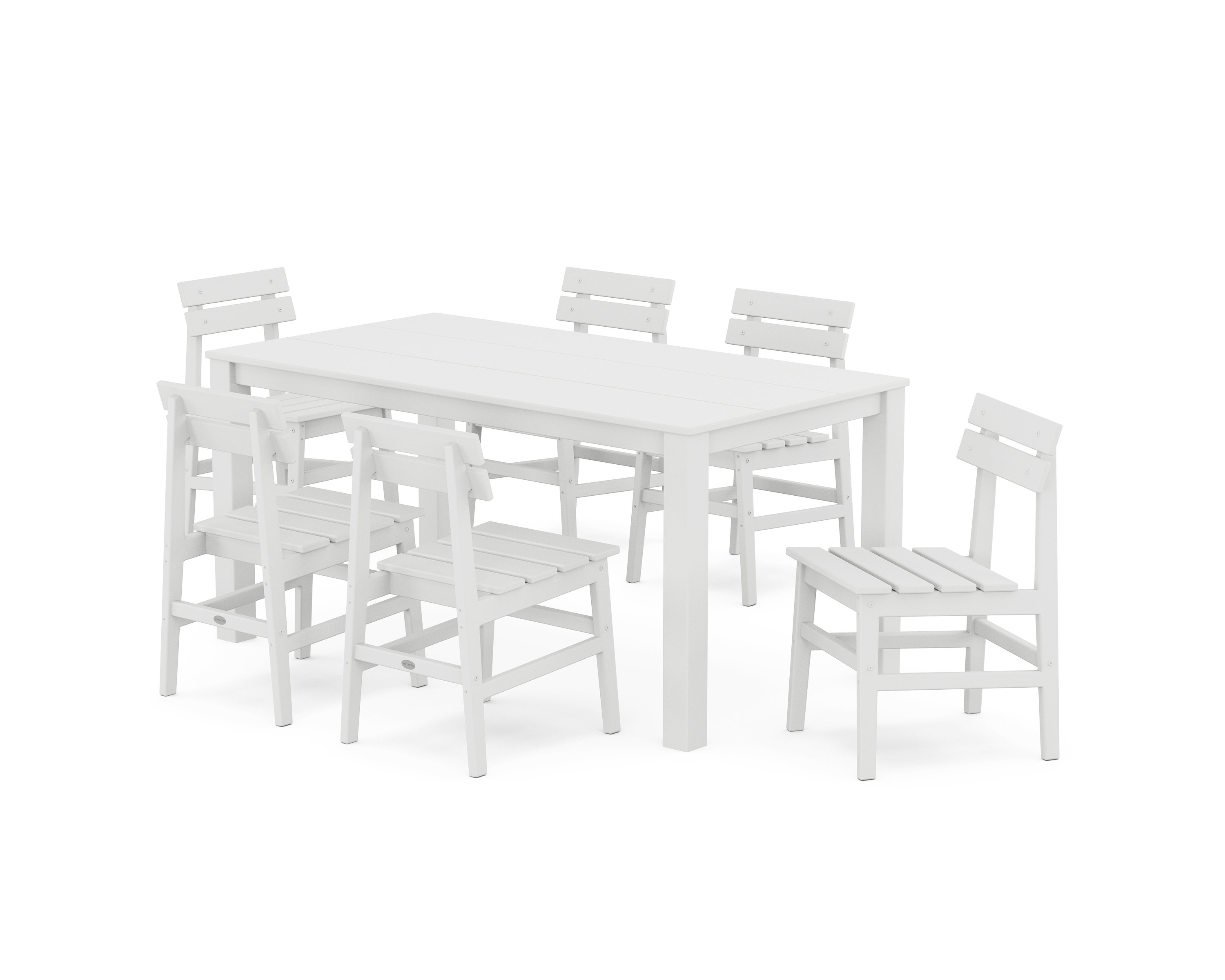 POLYWOOD® Modern Studio Plaza Chair 7-Piece Parsons Table Dining Set ...
