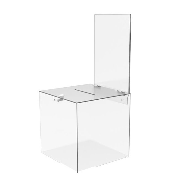 FixtureDisplays 10 x 10 x 21" Clear Transparent Donation Box Suggestion ...