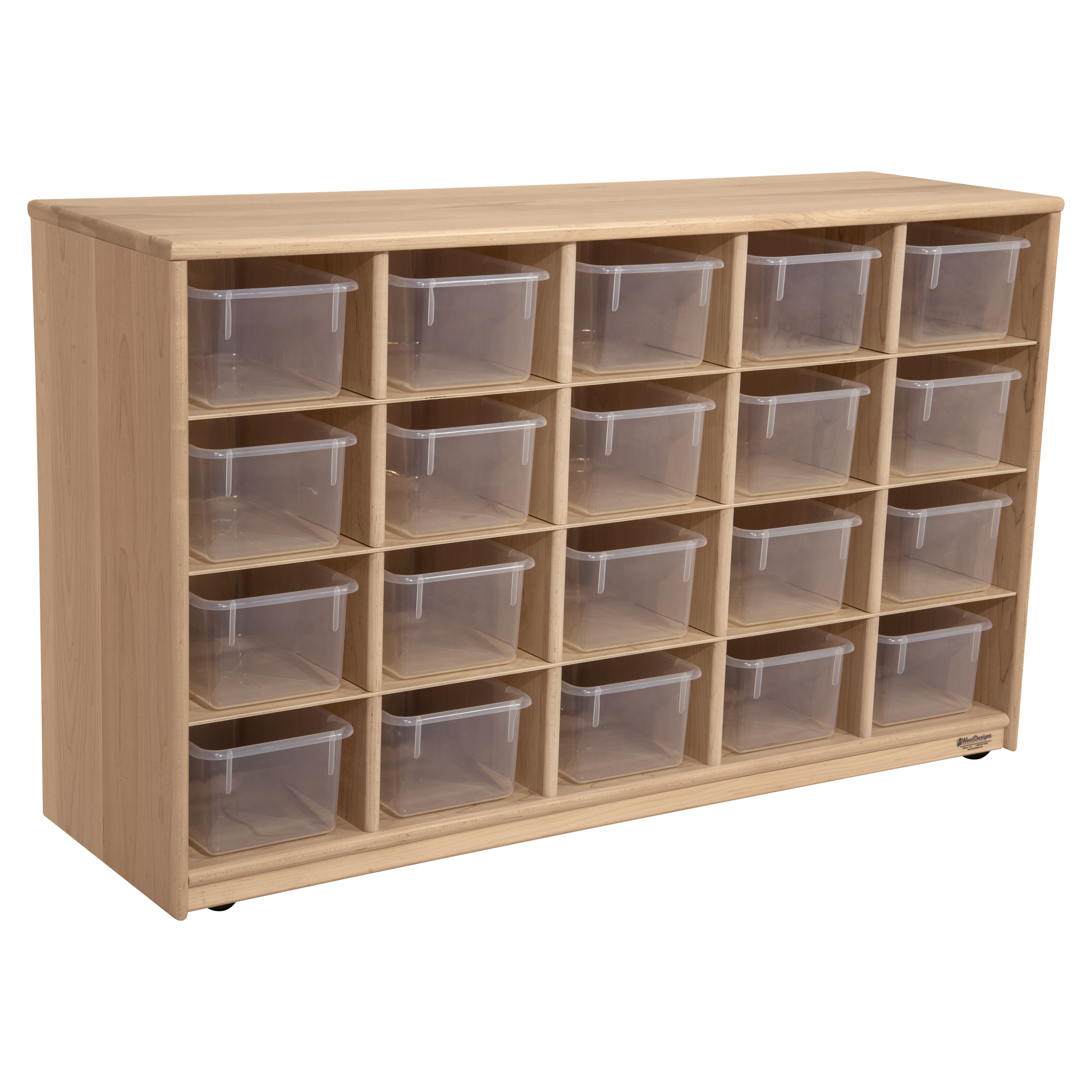 Wood Designs Maple Heritage (20) Cubby Tray Storage with Translucent ...