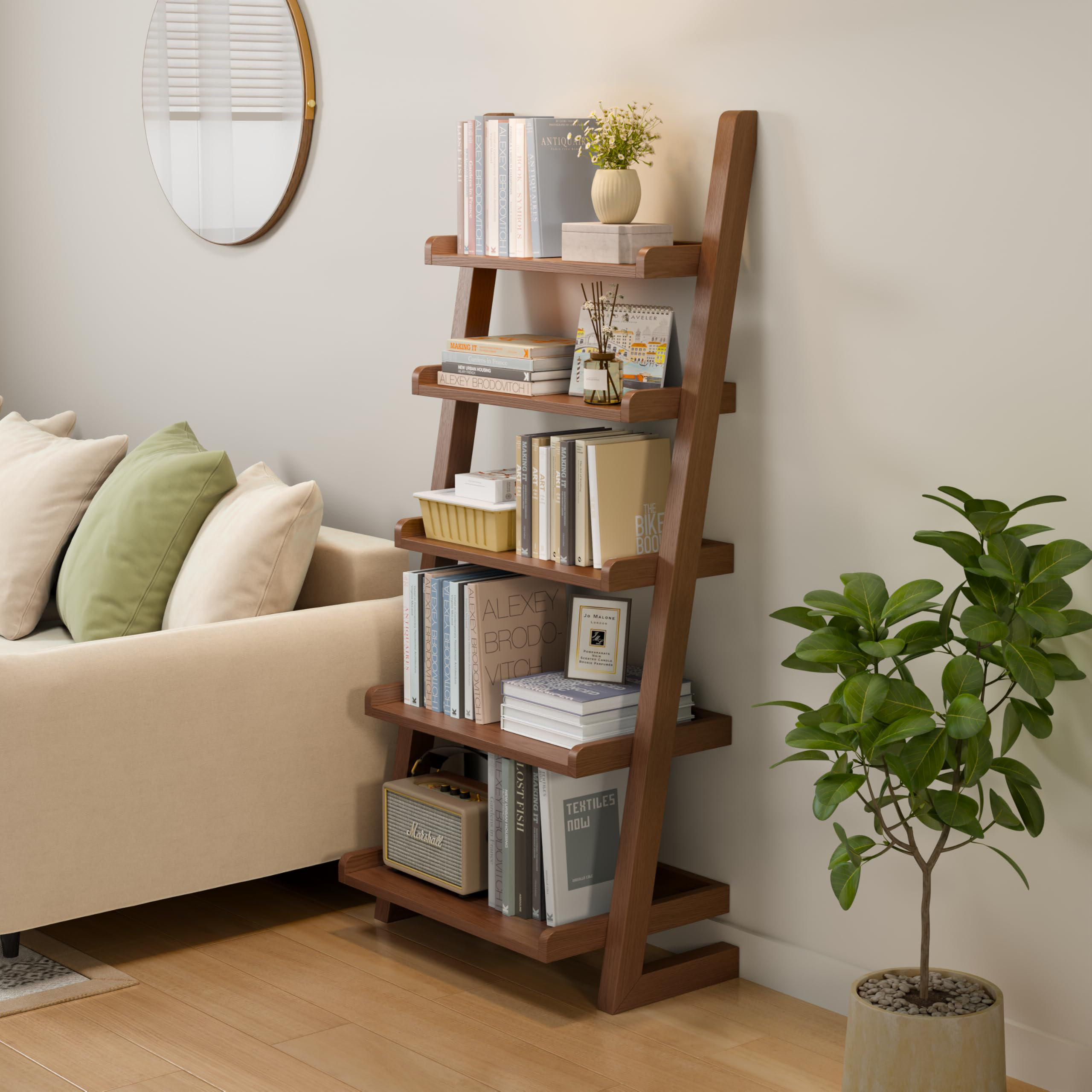 Foundry Select Wooden Ladder Bookshelf, With Stable Structure, For ...