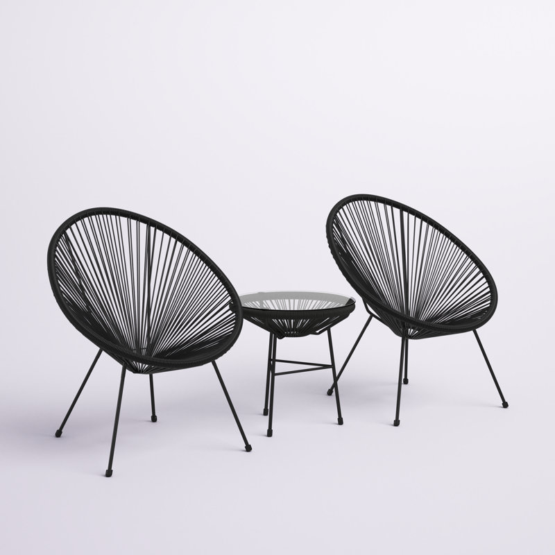 George Oliver Harijs 3-Piece All-Weather Patio Acapulco Bistro ...