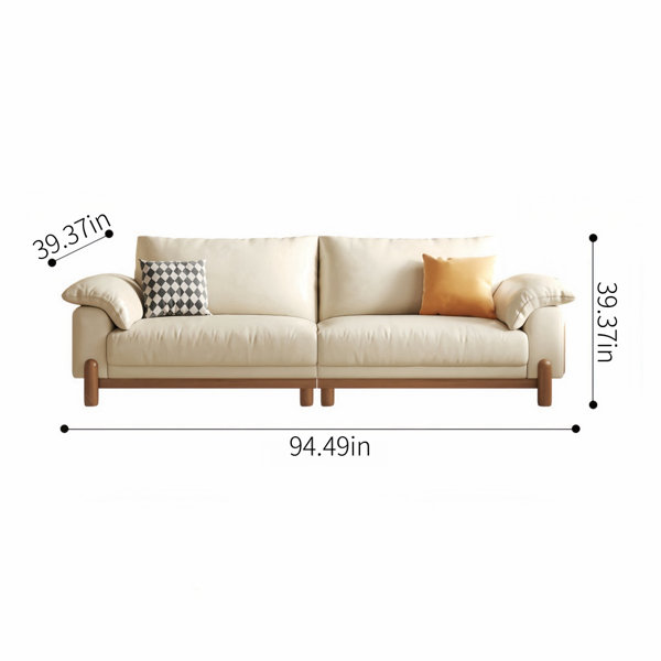 Lifton Simple Solid Wood White Sofa 94.49'' Sofa | Wayfair