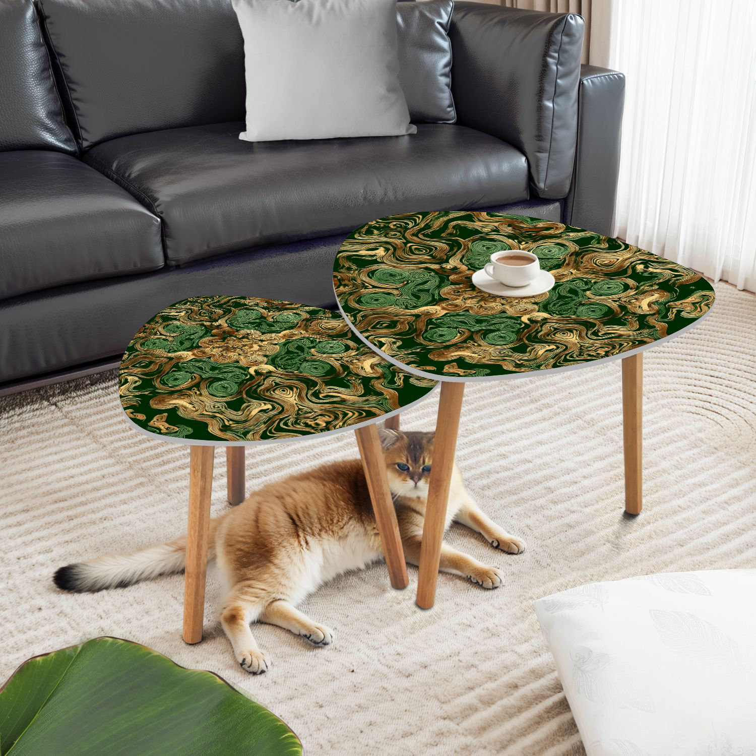 George Oliver Triangle Nesting Coffee Table Set of 2 texture motley ...