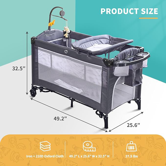 Zoomie Kids Aimili 5-in-1 Baby Bassinet Bedside Sleeper, with U-Shaped ...