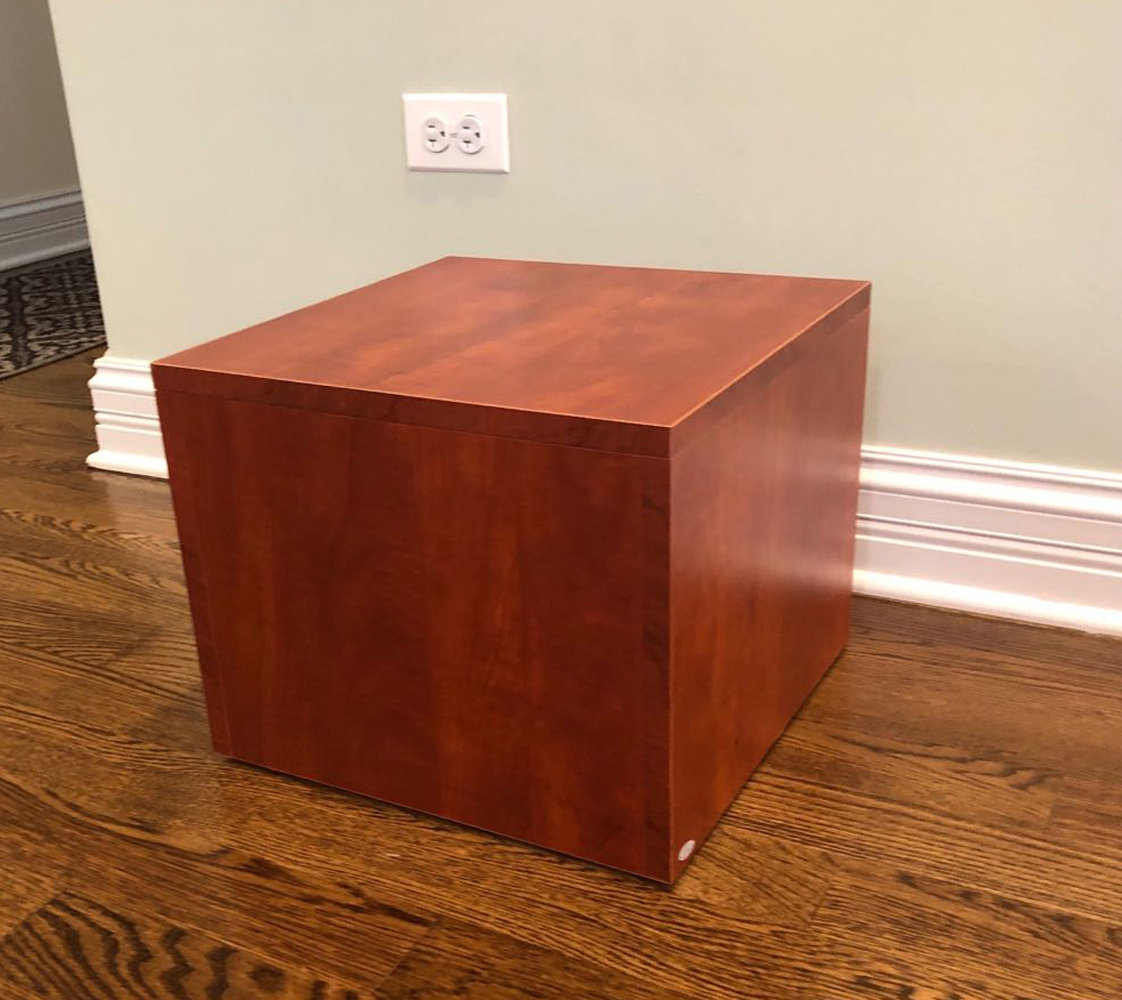 FixtureDisplays 12" Apple Wood Cube Pedestal Display Glorifier Riser ...