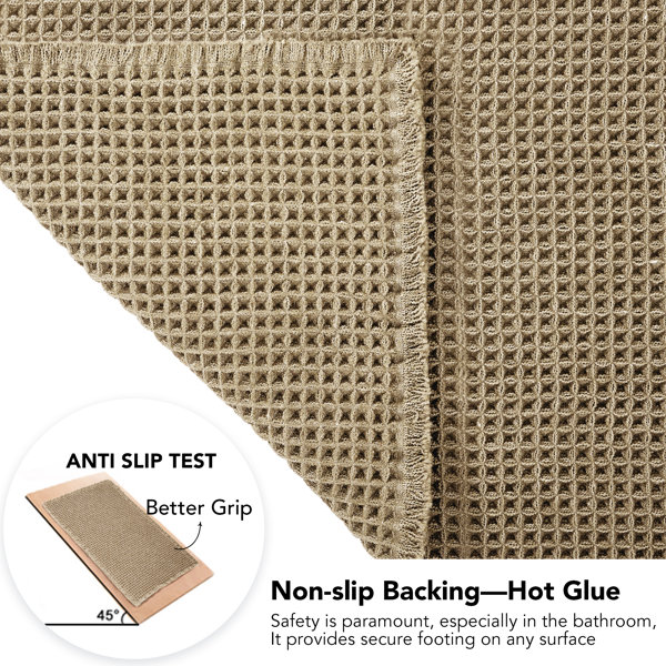 Ebern Designs Upgraded Waffle Super Absorbent Non Slip Bath Rugs with ...